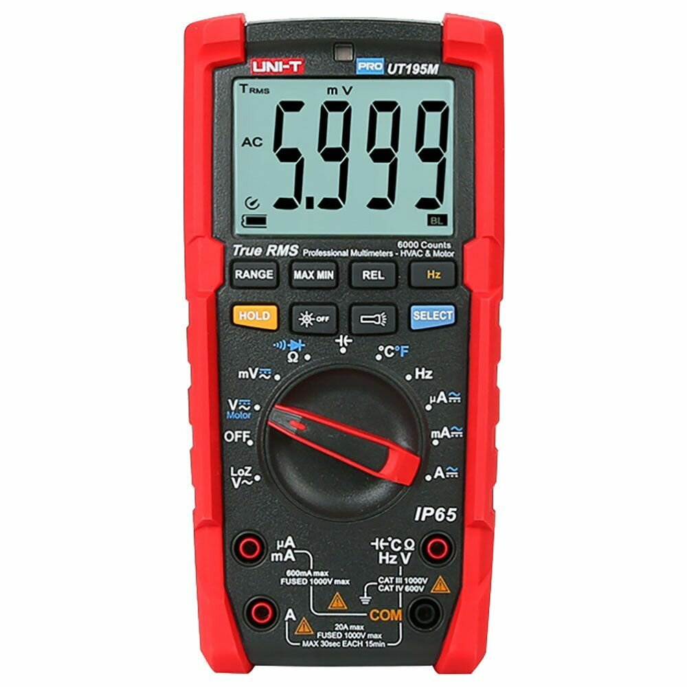 Мультиметр UNI-T UT195M, профессиональный, цифровой, IP65, красный
