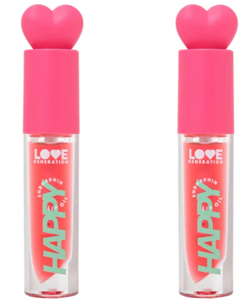 Масло для губ Love Generation Be happy, тон 01 прозрачно-розовый, 2,3 мл, 2 шт