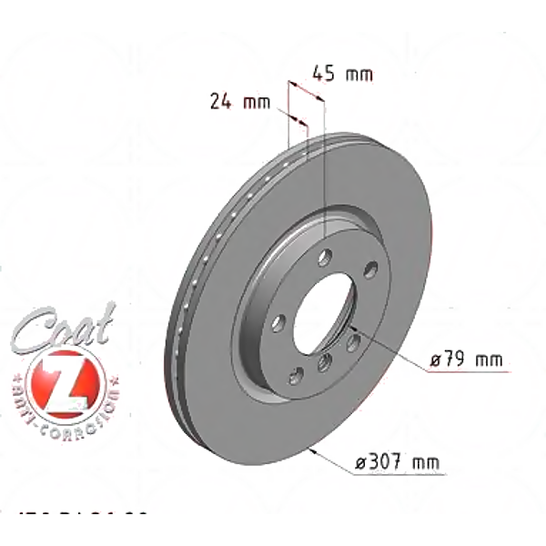 ZIMMERMANN 150.3486.20 (34119804829 / 34119811538) диск торм Mini (Мини) countryman r60 1.6 10- пер вент 307x2 (Комплект 2 штуки)