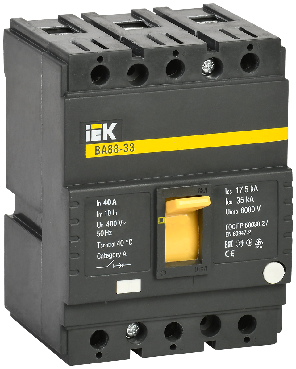 Втоматический выключатель IEK ВА88-33 3Р 40А 35кА SVA20-3-0040