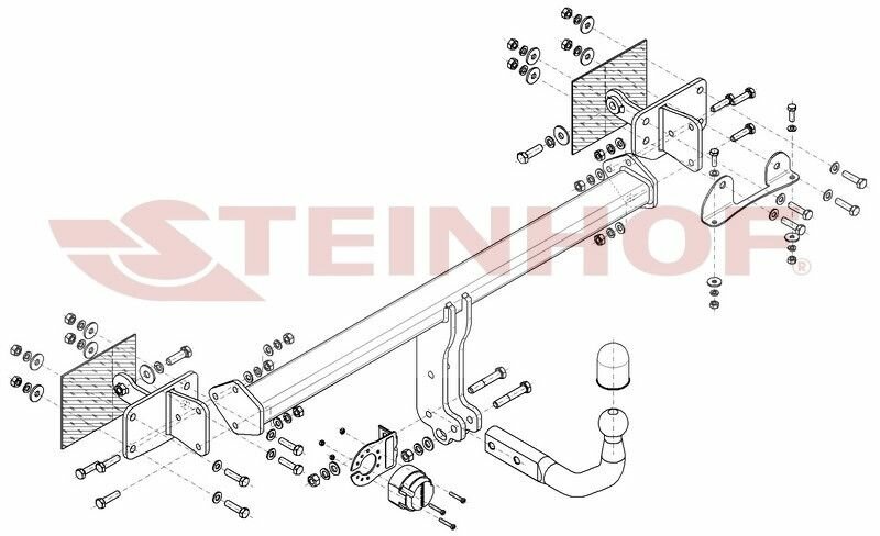 Фаркоп на Mercedes E-Class C238 купе (только AMG) 2017-, Mercedes E-Class A238 кабриолет (только AMG) 2016- (паспорт и сертификат в комплекте)(без электрики) Steinhof. M-173