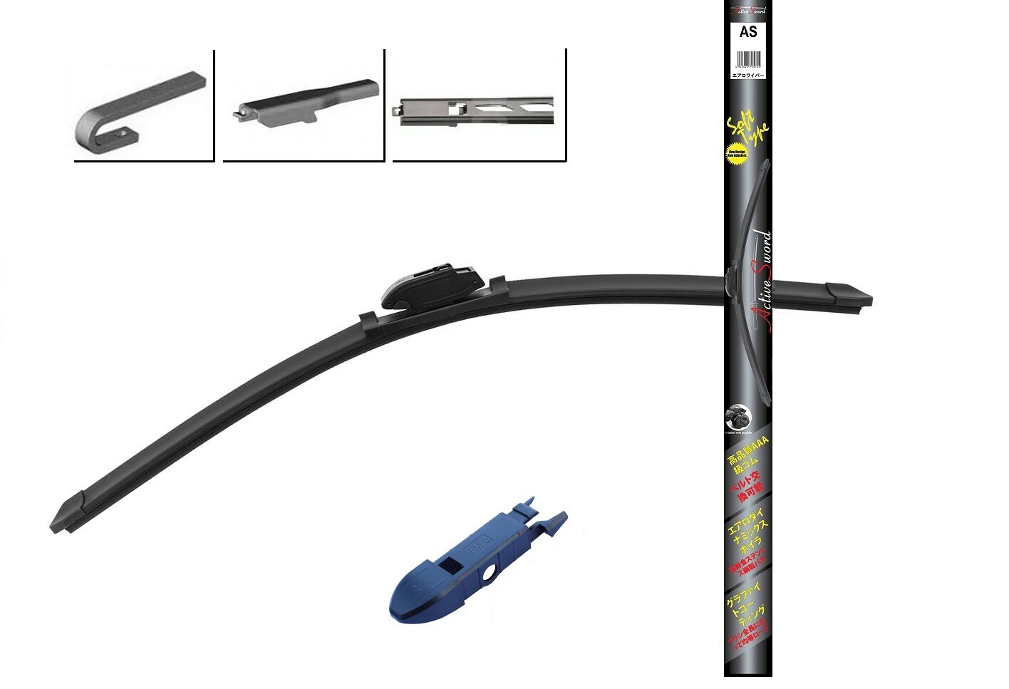 Бескаркасная щетка стеклоочистителя Maruenu Flex Active Sword с графитом, 650мм для Citroen C1 [2014-.]
