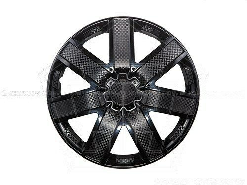 Колпаки декоративные (на пруж.) r-15 "галакси" черный глянец, карбон (к-т 2 шт) (lw1504)