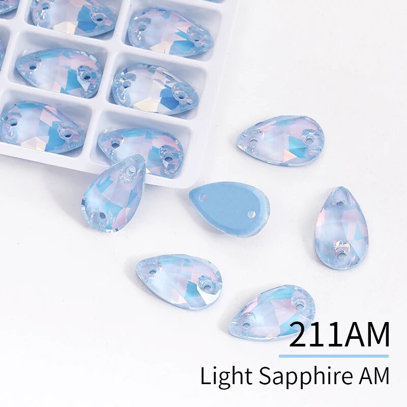 Стразы Swarovski 13x22mm, Light Sapphire 210AM, 10шт