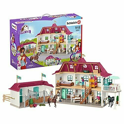 SCHLEICH 42551 Игровой набор Загородный дом и конюшня Lakeside, Большой конный двор Horse Club