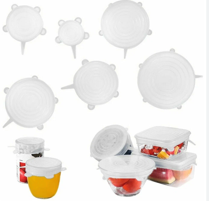 Набор силиконовых крышек SILICONE SEALING LIDS, 6 штук, цвет Прозрачный