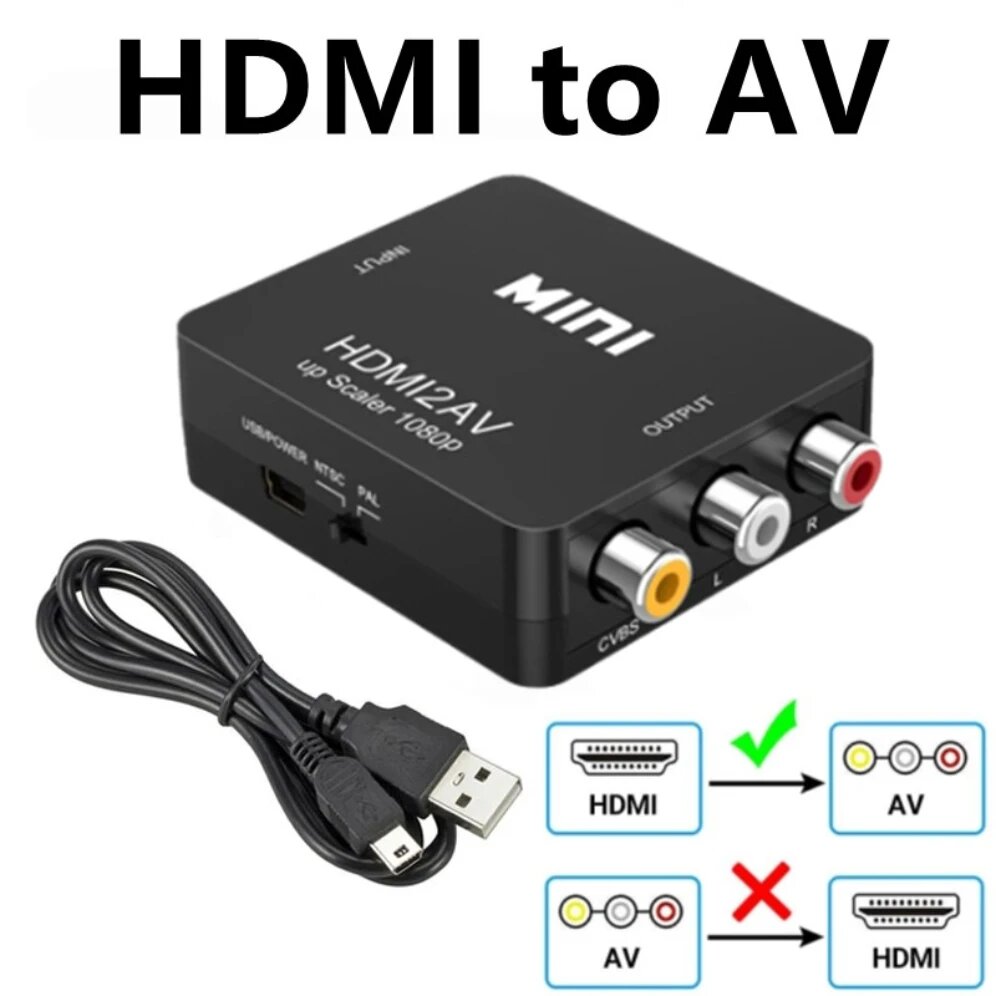 GRWIBEOU HDMI к AV конвертер HDMI to RCA