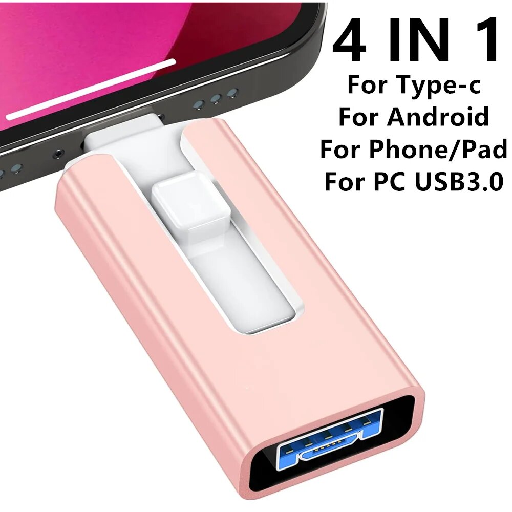 Флешка BiNFUL SD32 USB 3.0 512ГБ/256ГБ/1ТБ для iPhone 32 ГБ, Золотой