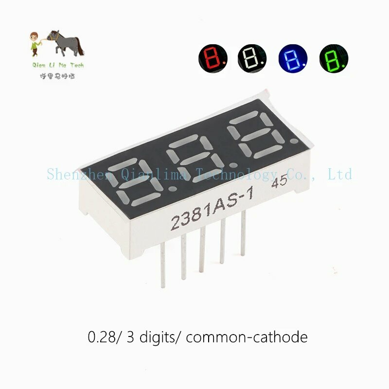 Светодиодный дисплей 0.28" 3-bit Green Common Cathode
