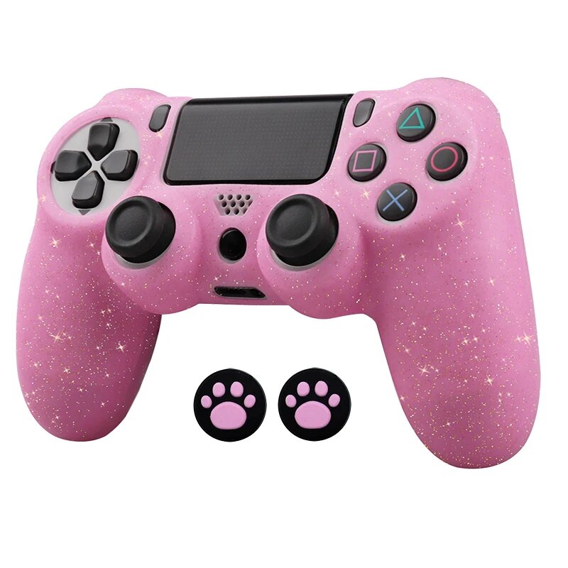 Силиконовые чехлы для PS4 контроллера Ralan Gold spangle Pink
