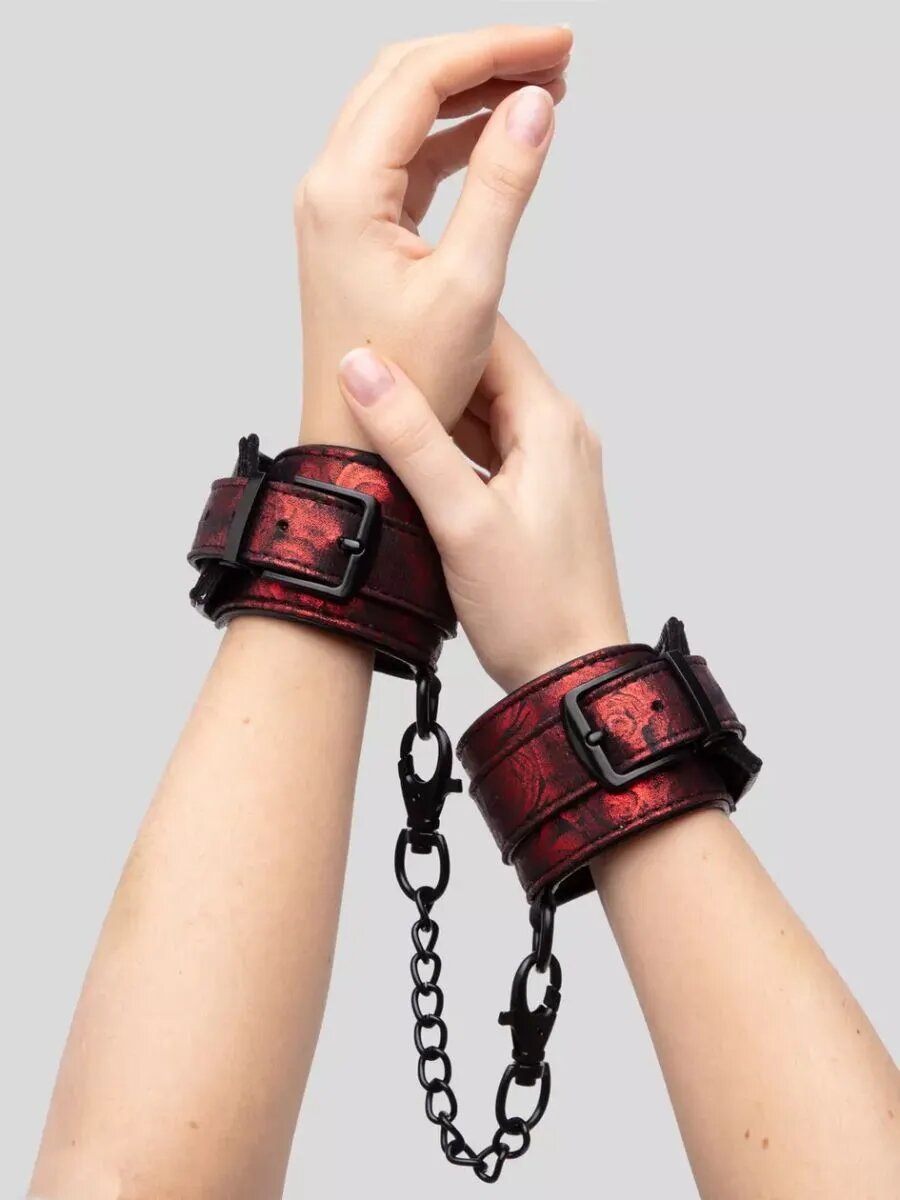 Наручники Красно-черные Reversible Faux Leather Wrist Cuffs