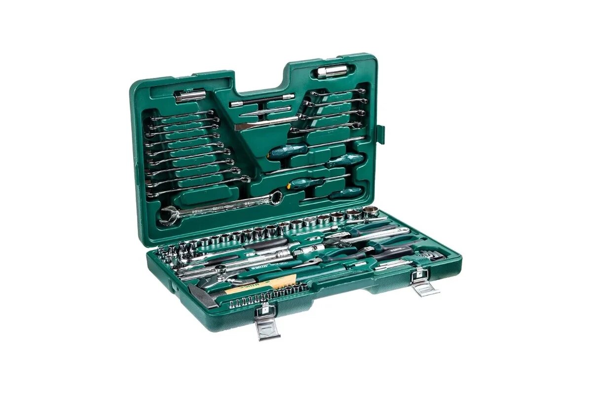 Sata Набор инструмента, ключей, головок под вороток 1/4 и 1/2 дюйма из 101 предмета метрический 09404