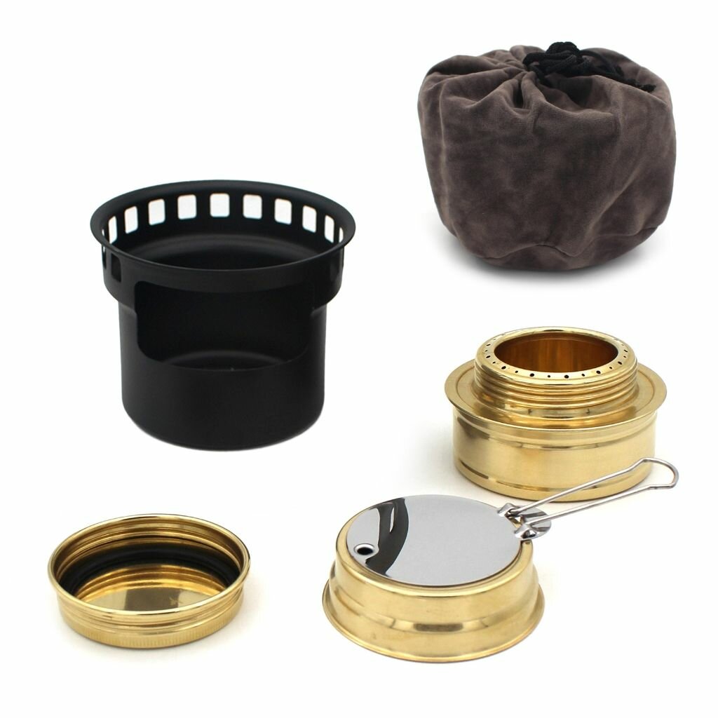 Походная посуда, Ветровой спиртовой котелок для кемпинга, портативный мини-чайник - черный, 1 набор