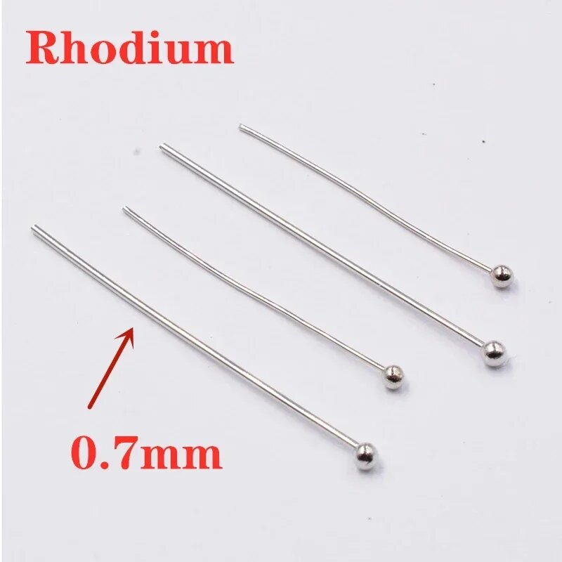 Металлические булавки FLTMRH для бижутерии 200 шт. 20mm, 0.7mmRhodium