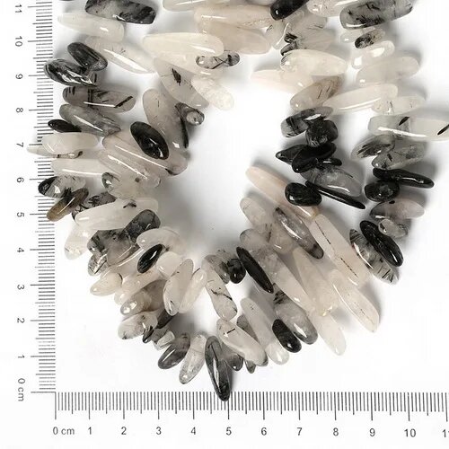 Бусины Black Quartz Rutilat для украшений