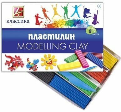 Пластилин 160г Луч Классика со стеком 8цв 12С 867-08