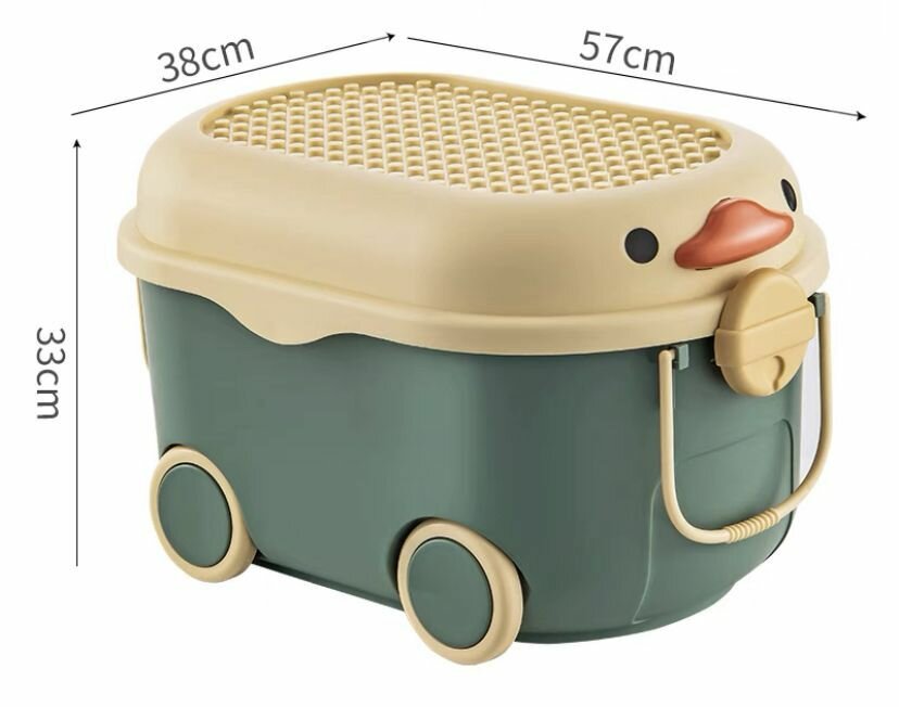 Ящик для хранения игрушек DUCK зеленый 57х38х33