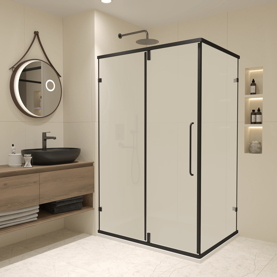 Душевой уголок RGW Classic CL-046B, матовое-сатинатное стекло, 1000х800 см, черный
