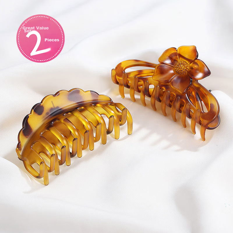 Chimera 2-Piece Bath Claw Hair Clip, Hair Accessory, Korean-Style Simple Hair Clip, Back of Head Clip, Ponytail Hair Clip, Hair Barrette