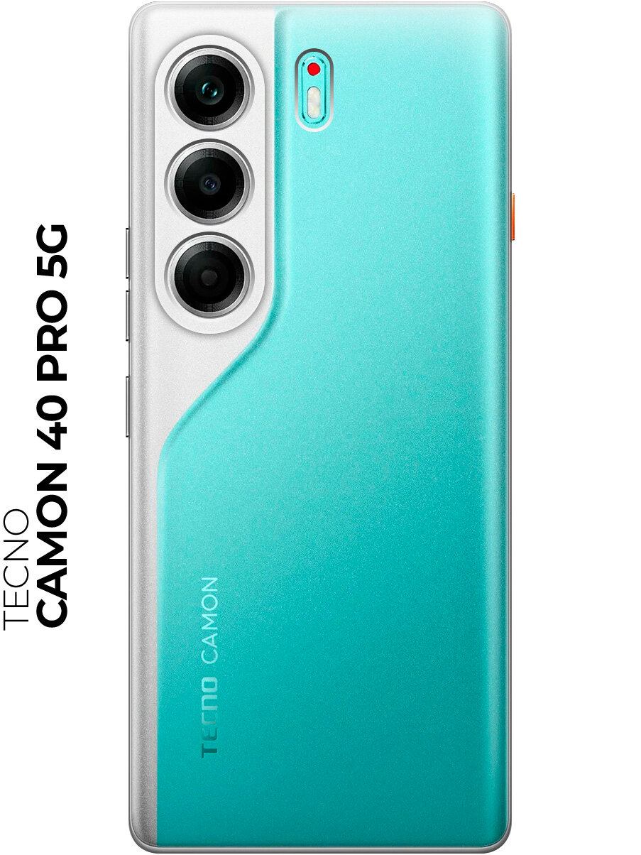 Силиконовый чехол на Tecno Camon 40 Pro 5G прозрачный