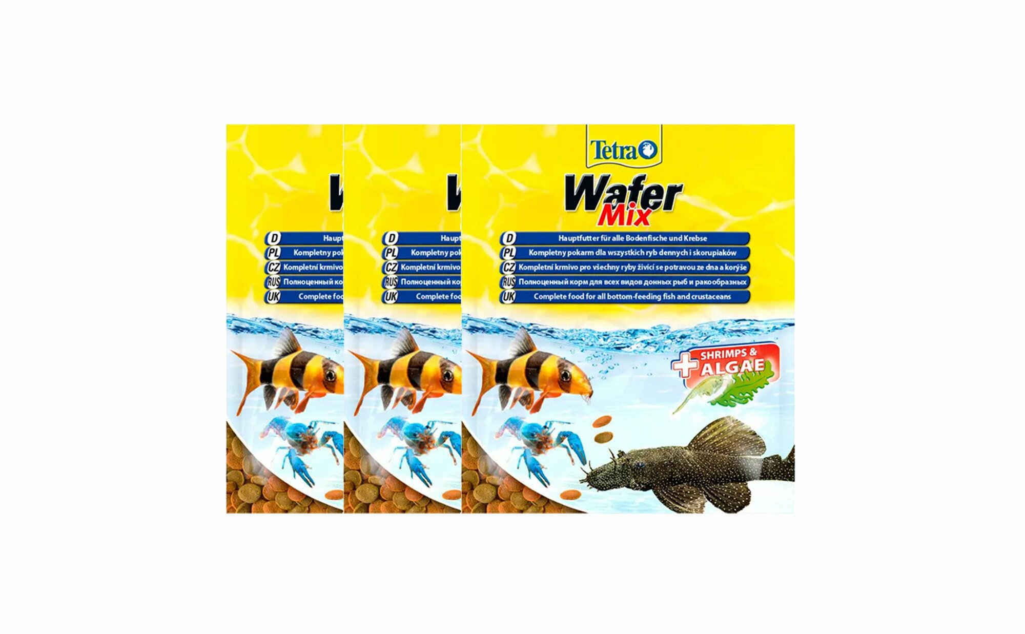 TetraWaferMix корм-чипсы для всех донных рыб 15 г (sachet) х 3 шт.