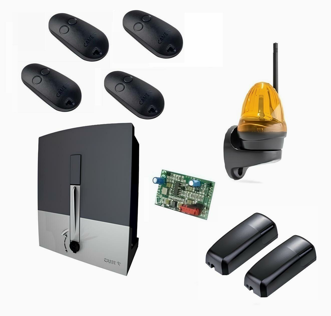 Автоматика для откатных ворот BXL04AGS FULL-K-T4, комплект: привод, радиоприемник, 4 пульта, фотоэлементы, лампа