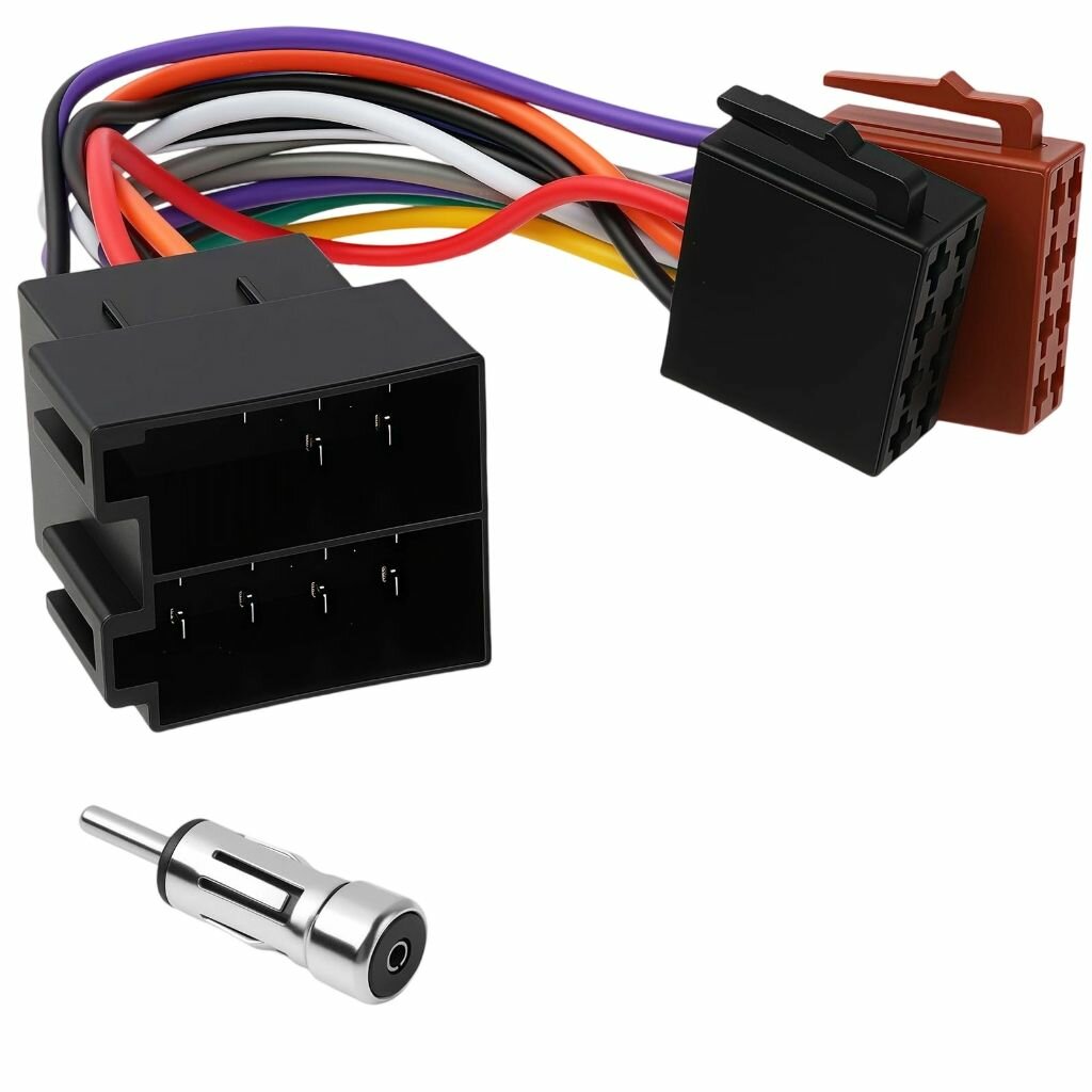 16-контактный комплект подключения звука для магнитолы A200 — адаптер питания +12В и DIN-антенна для авто