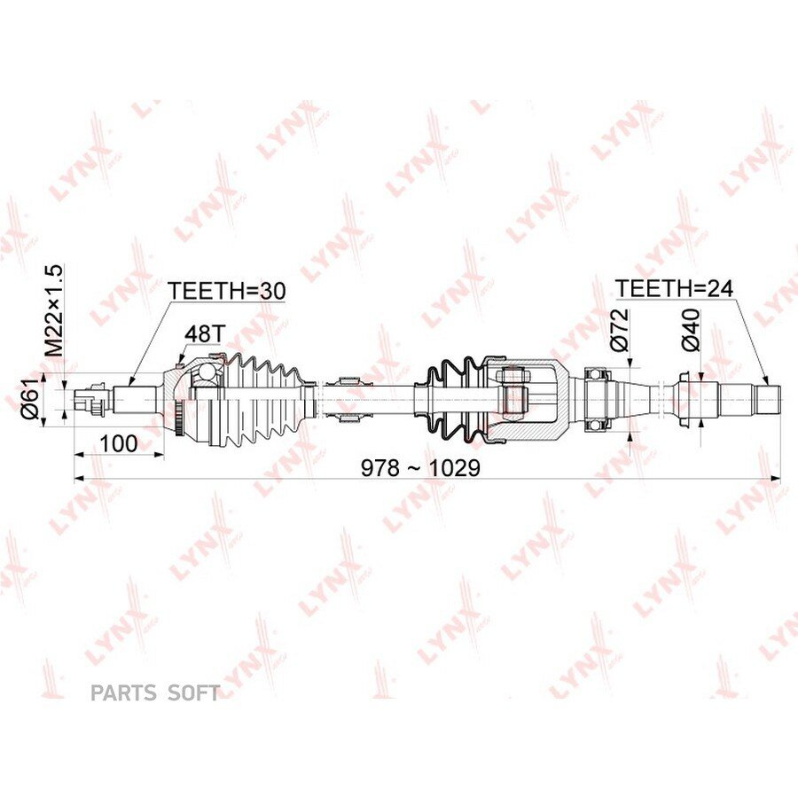 LYNXAUTO CD-1151A Привод в сборе R TOYOTA Camry(V50) 3.5 11> LEXUS ES350 15> ()
