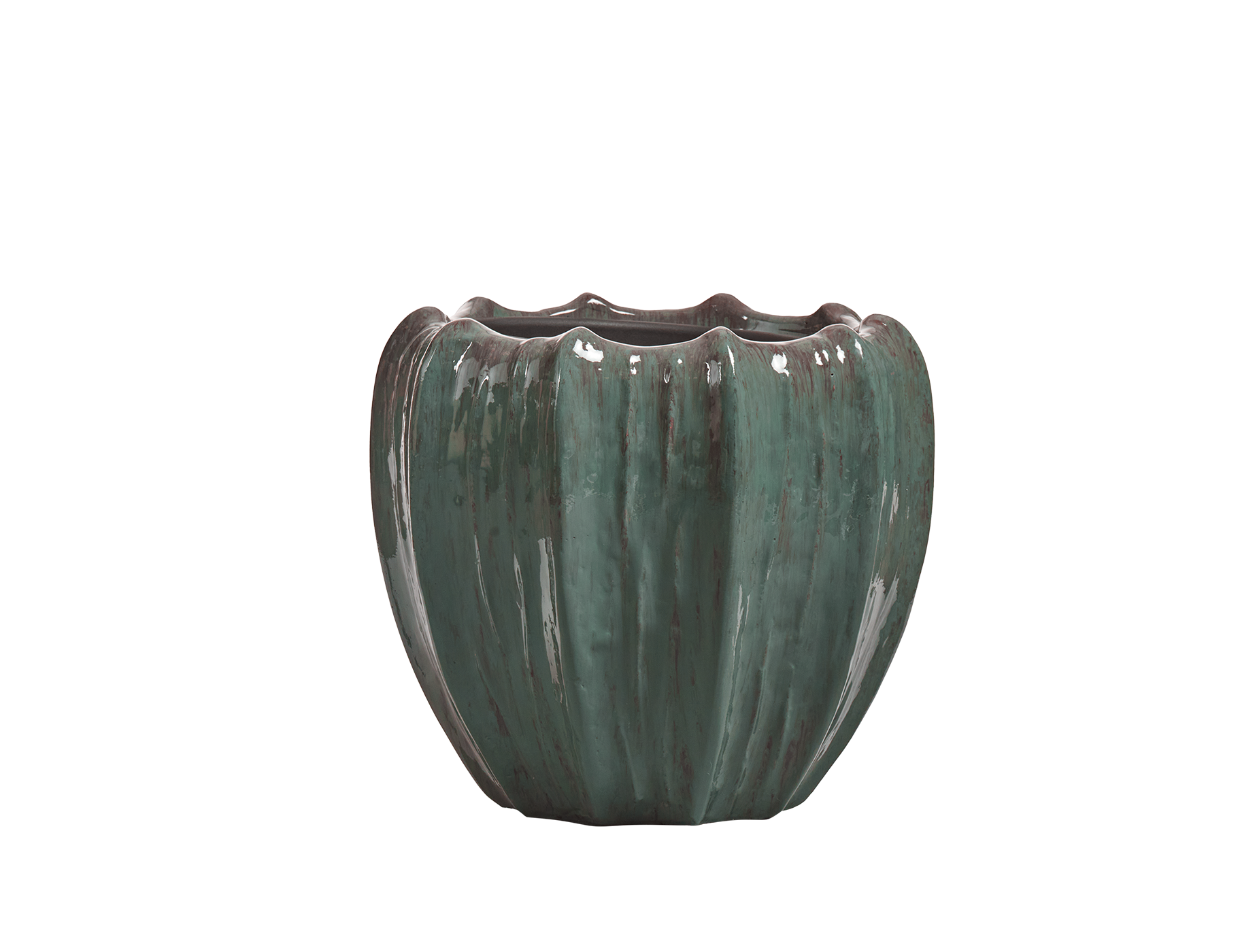 Кашпо TREEZ Effectory Aura Чаша Изумрудный лак д-38, в-34 см