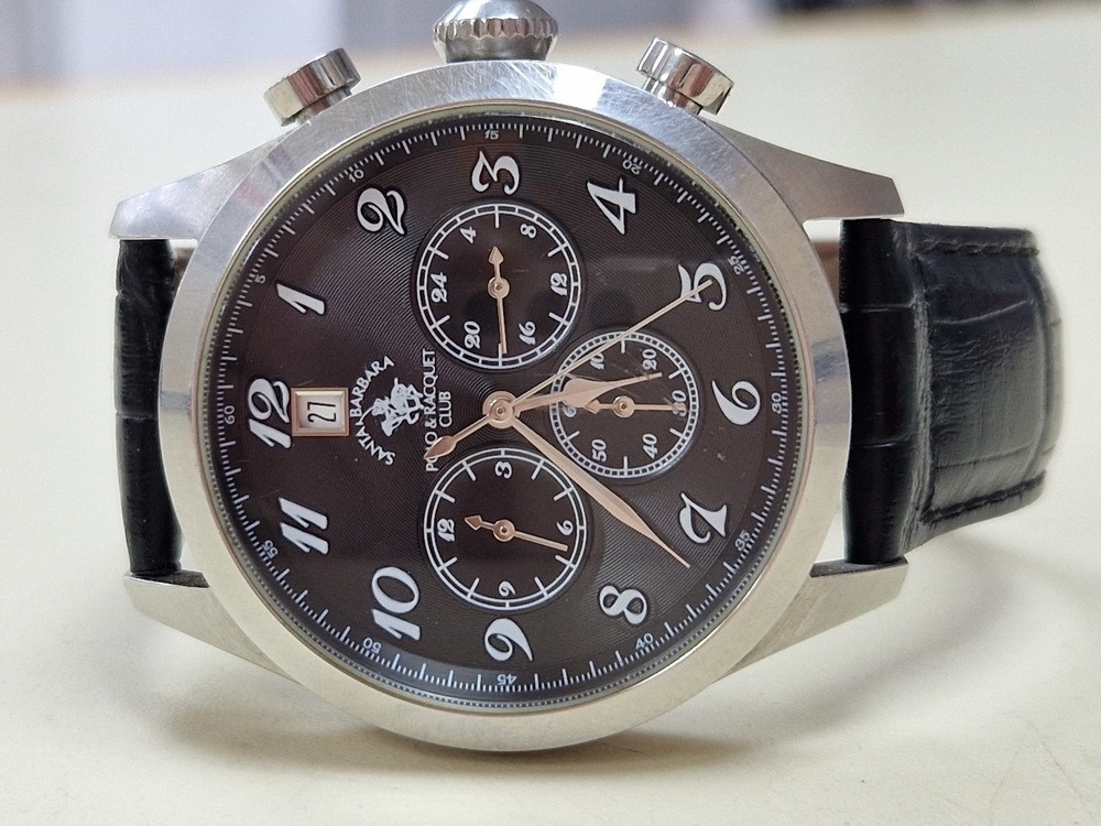 Часы SANTA BARBARA "POLO & RACQUET CLUB", кварцевые, водонепроницаемые, б/у, уценка