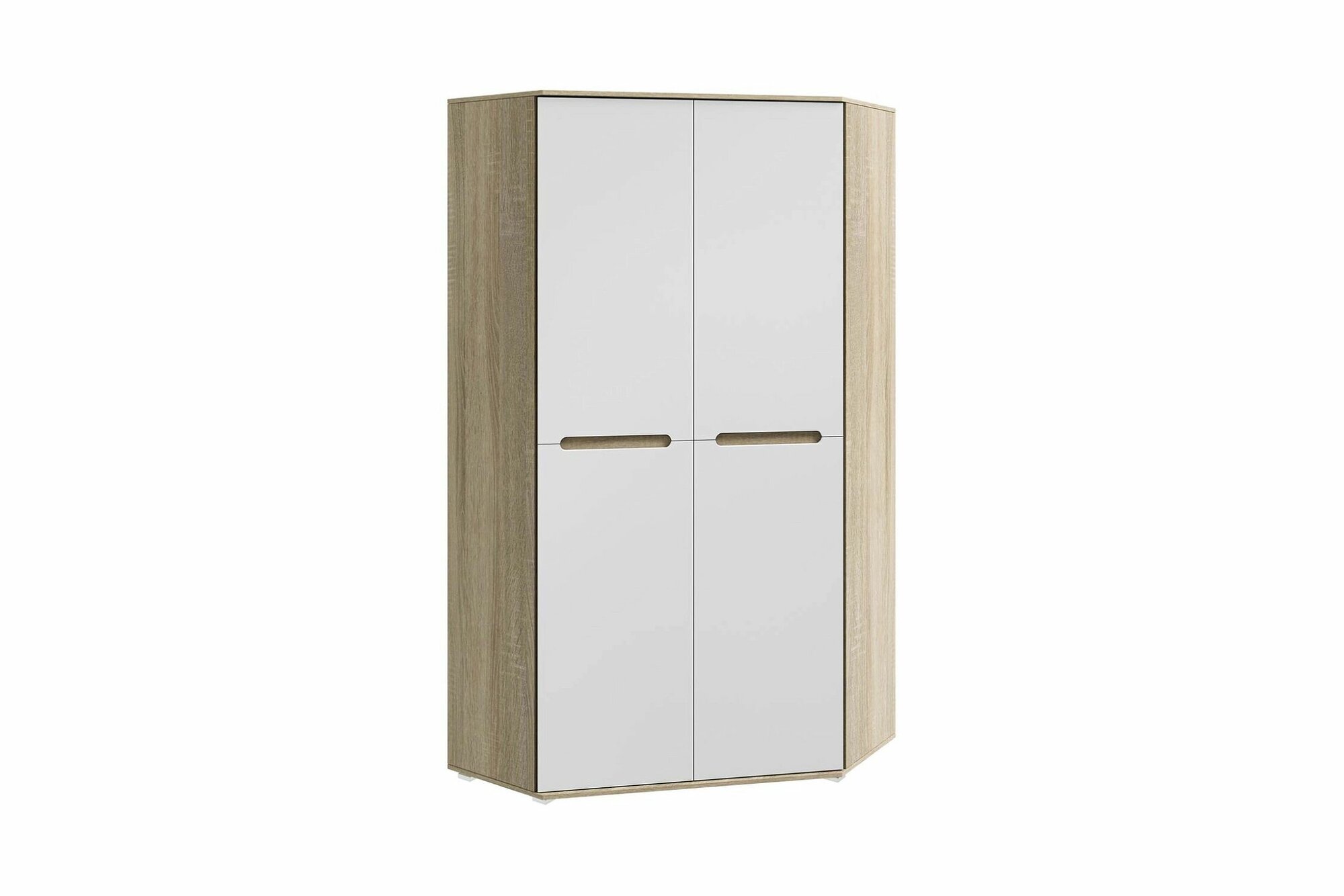 Ким Шкаф угловой универсальный (Белый глянец холодный/сонома)