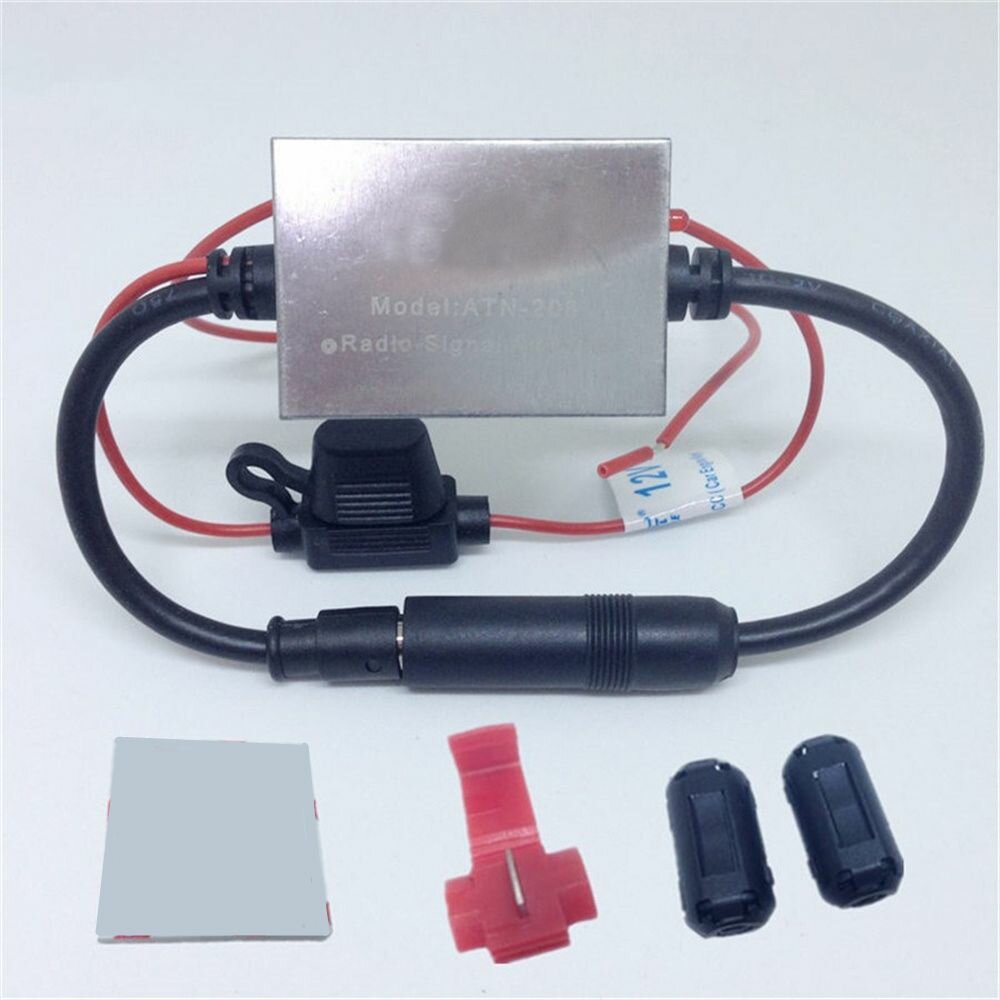 Универсальный Комплект Автомобильной Антенны Radio FM Booster Amp 88-108 МГц 12V Защита от помех