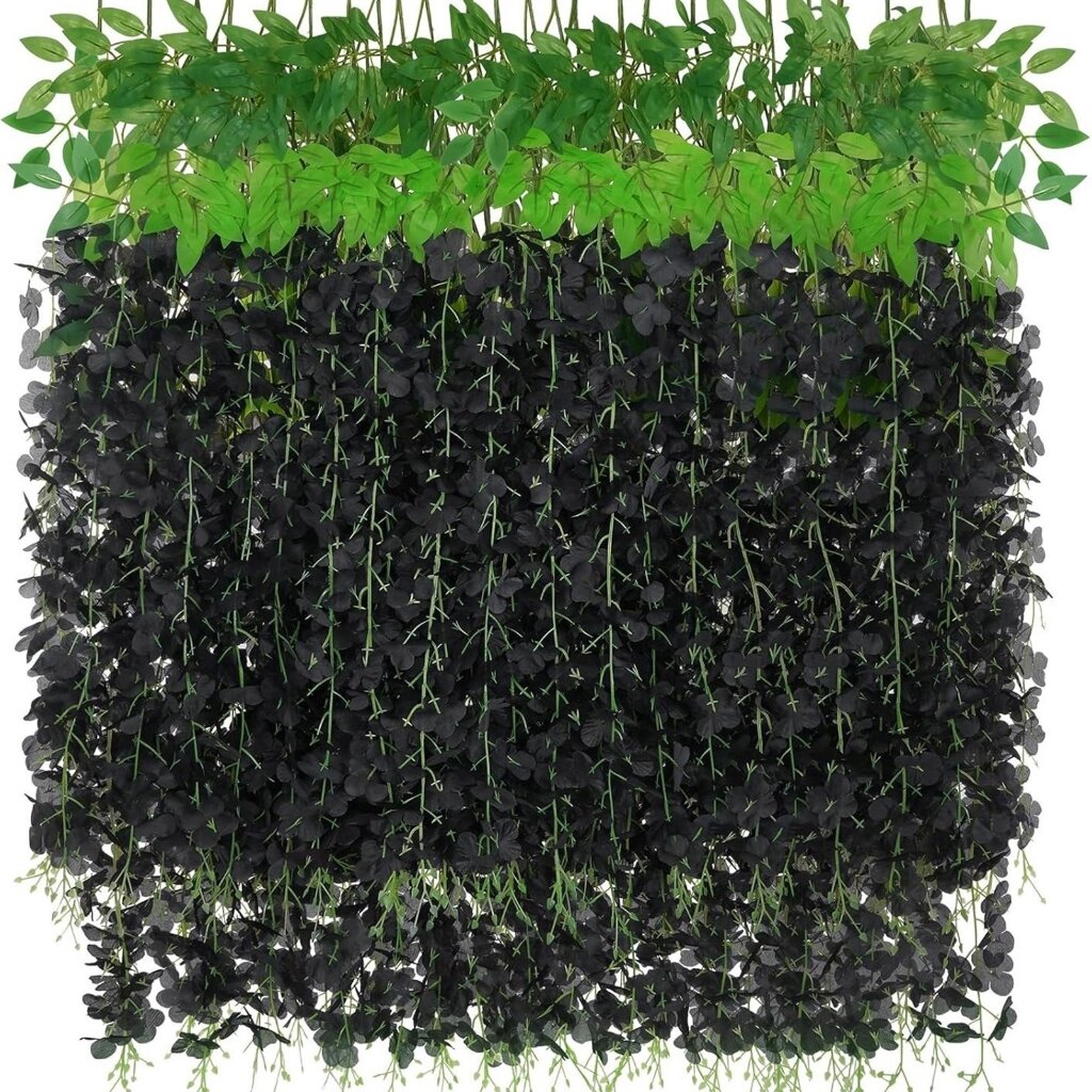 12 палочек, внутреннее свадебное украшение фиолетовый пластиковый цветок на потолке цветок виноградной лозы-черный