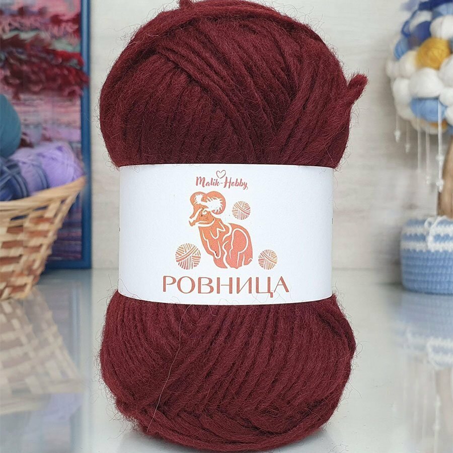 Пряжа M&h ровница 1026-369 бордо (5 мотков)