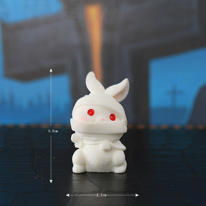 Фигурка delightful halloween cartoon resin rabbit для суккулентов и мини-садов, мумия кролик