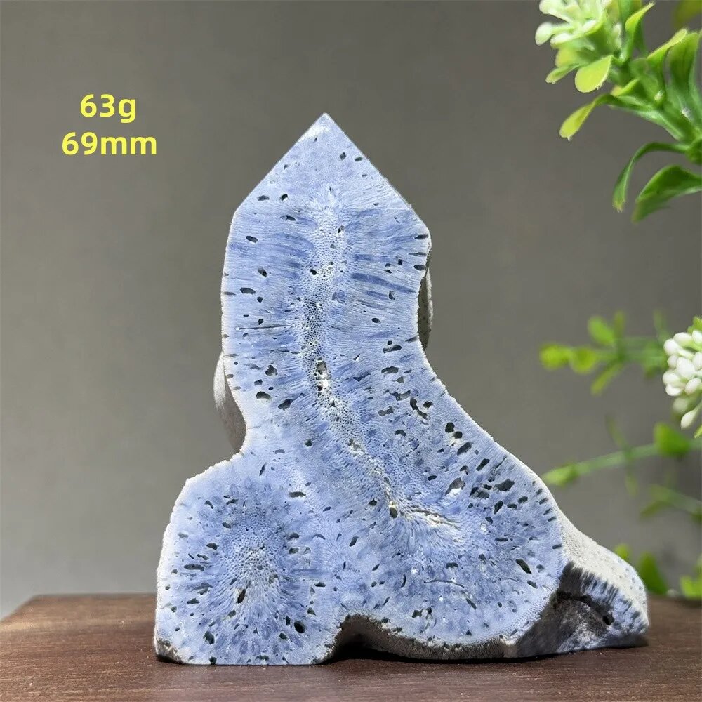 Синий коралл, драгоценный камень 6 63g 69mm