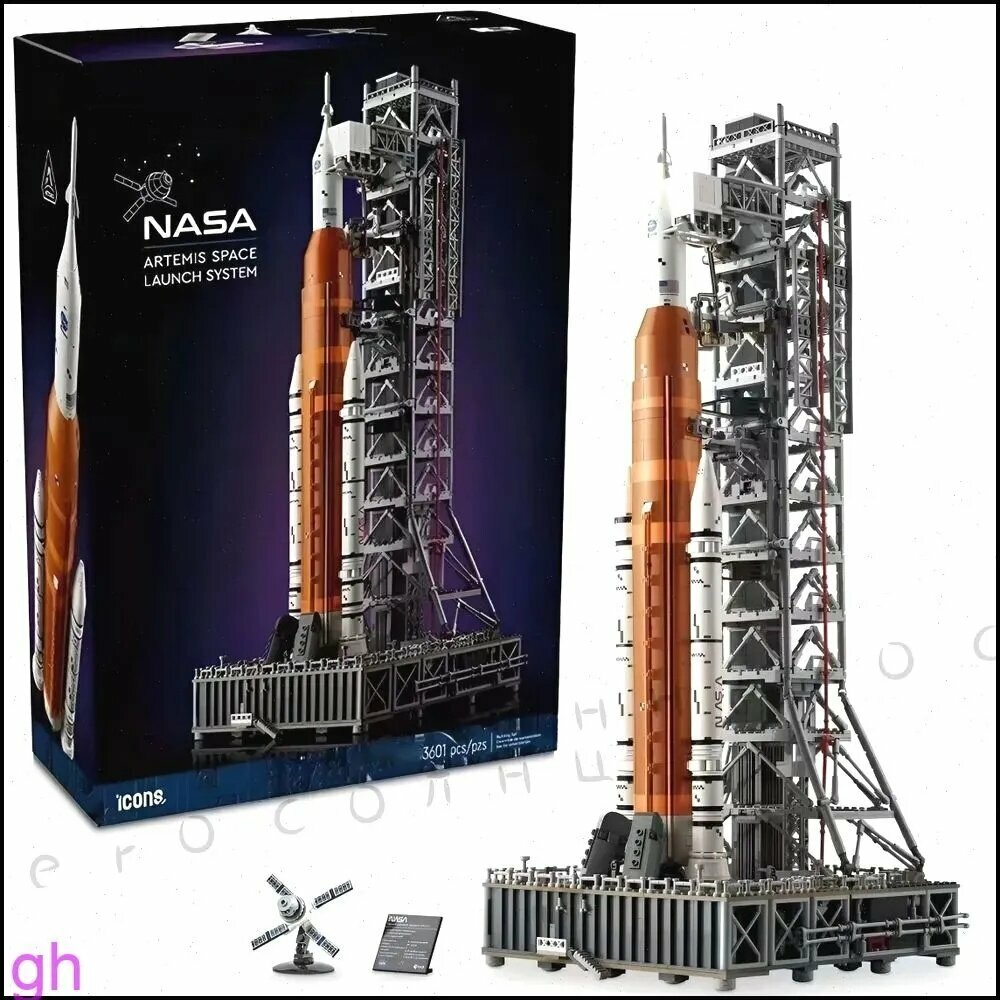 Модель, вдохновлённая символикой NASA Artemis Space Launch System, состоит из 3601 элемента, предназначена для взрослых и подростков от 18 лет и старше, артикул 10341.