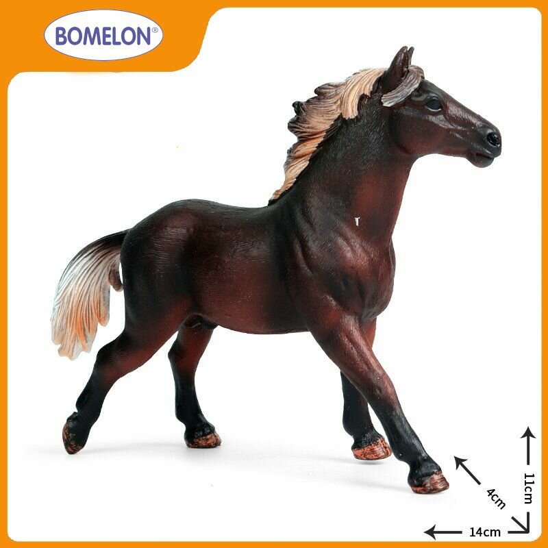 Фигурки мустанг, модель Коричневая лошадь14 CM , Mustang, фигурки животных, Детские познавательные игрушки