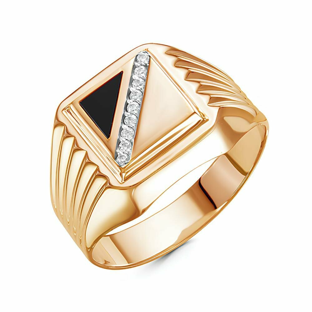 Набор колец, красное золото, 585 проба, гравировка, фианит