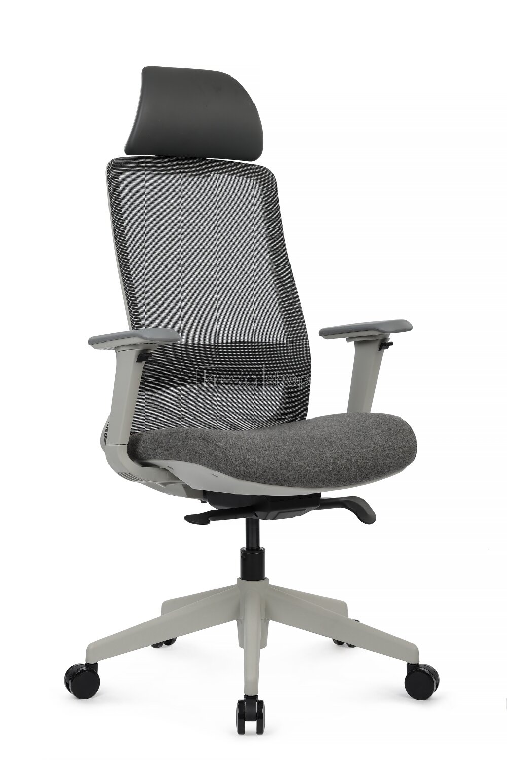 Кресло для персонала Riva Design Cosmo AETH-HG серая сетка, серая ткань, сиденье слайдер