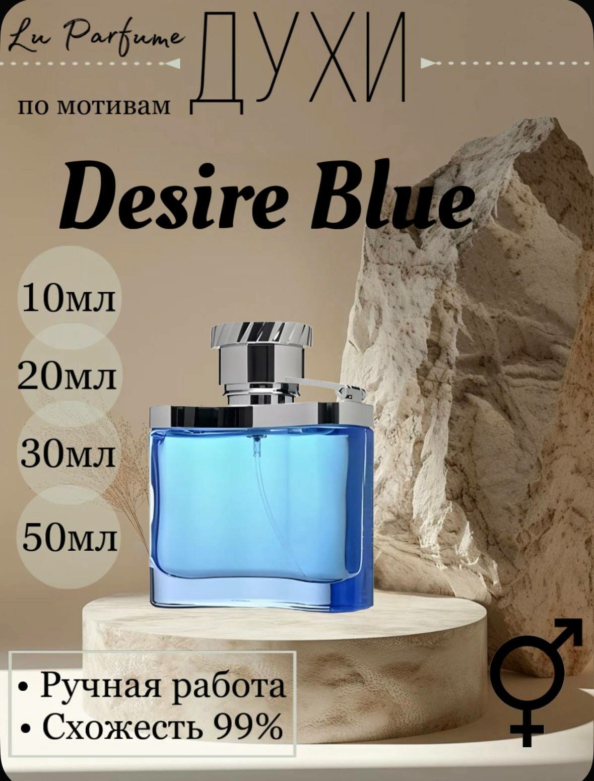 Духи ручной работы по мотивам 'Desire Blue', для мужчин Lu Parfume