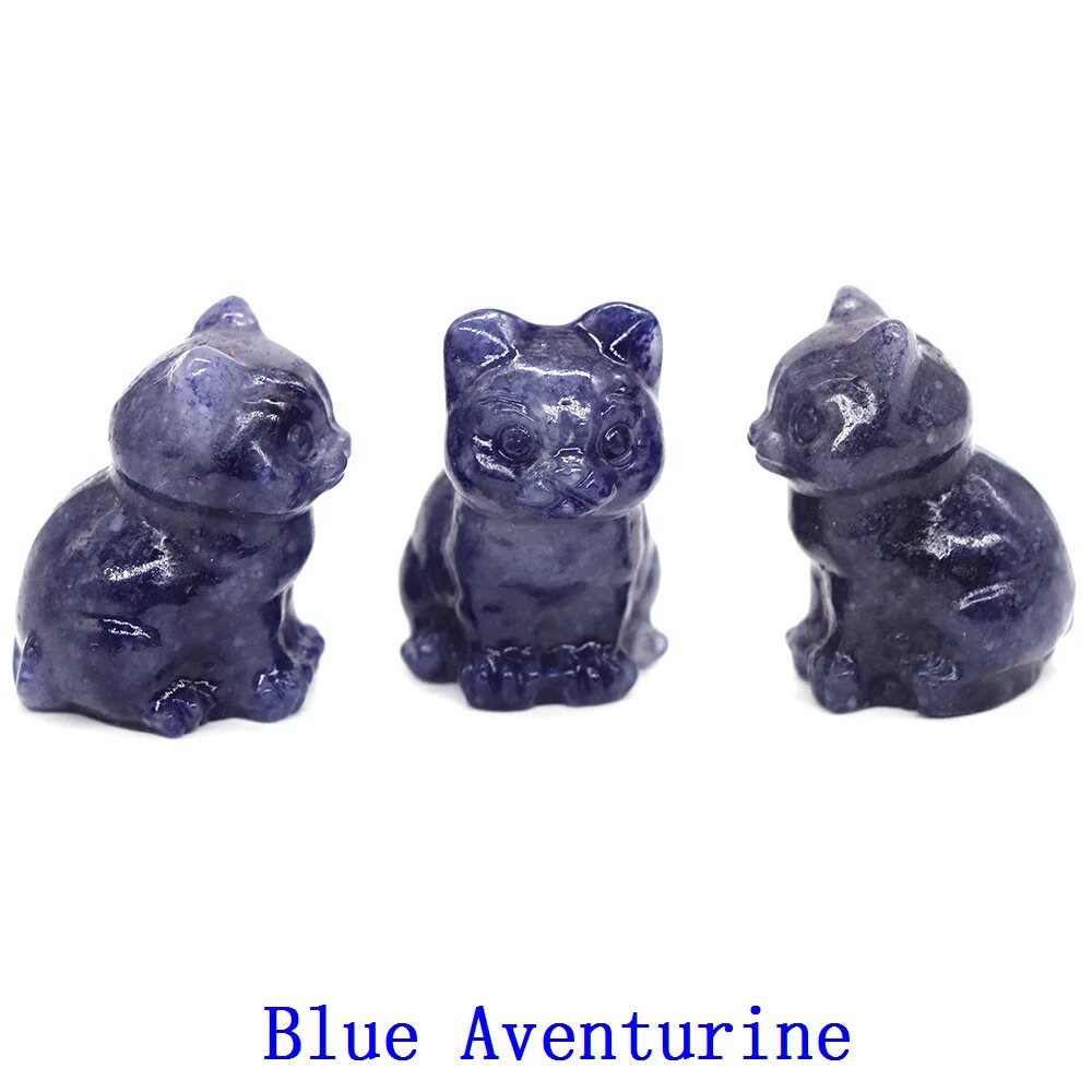 Статуэтка кота из Blue Aventurine, 30 мм, синий