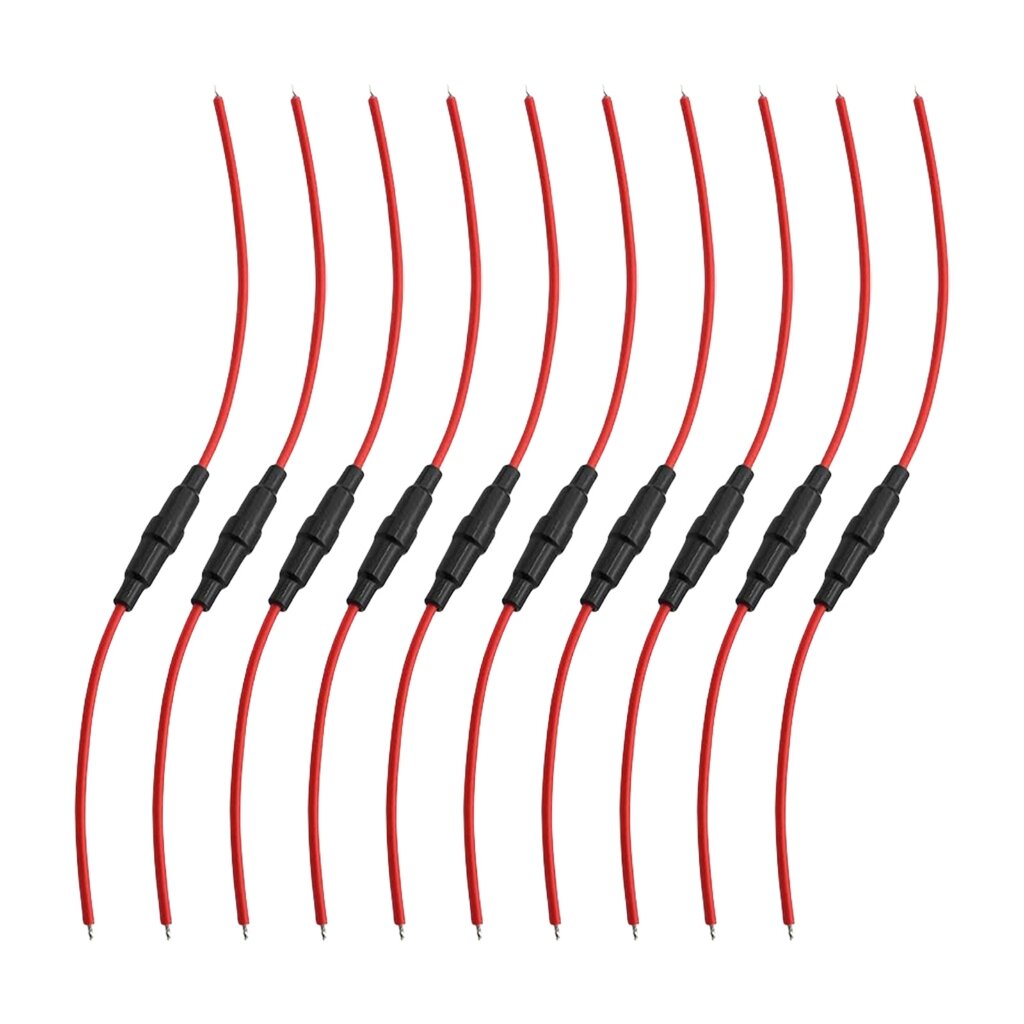 Упаковка из 10 Встроенных Держателей предохранителей Размером 5x20 мм С Проволочными Аксессуарами Портативная для Электробезопасности и защиты