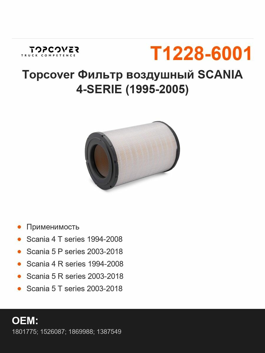 Topcover Фильтр воздушный SCANIA 4-SERIE (1995-2005)