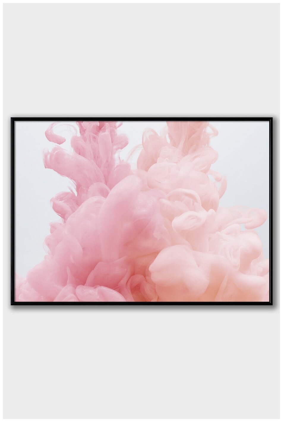 Постер на стену для интерьера Postermarkt Розовый дым, в черной рамке 50х70 см
