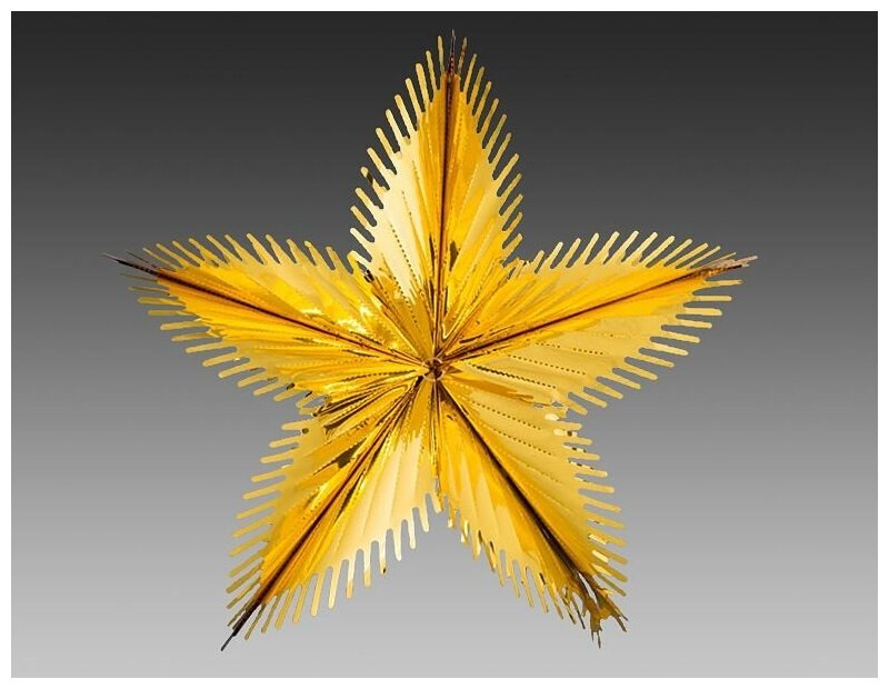 Звезда из фольги блестящая большая, золотая, 60 см, Holiday Classics H241001G