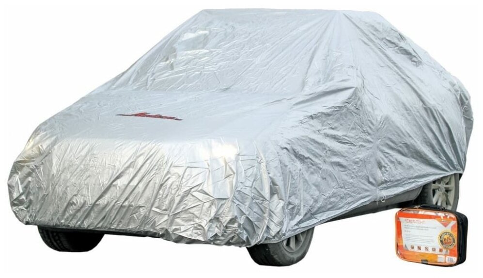 Универсальный защитный чехол-тент Airline на автомобиль, M 495x195x120 см, серый, молния для двери AC-FC-02