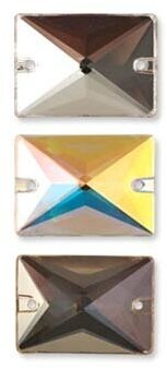 "PRECIOSA" 438-76-301 Crystal AB 25 х 18 мм стекло в пакете перламутр (crystal AB)