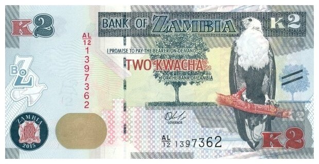 Замбия 2 квача 2015 г «Антилопа» UNC