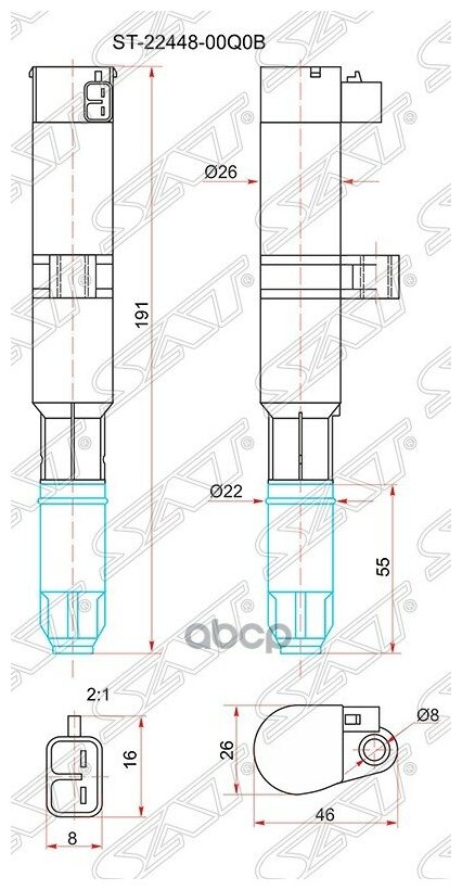 Катушка зажигания Nissan Almera 12-19 / Renault Duster 10-21 K4M Sat арт. ST2244800Q0B